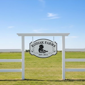 Custom Aluminum Farm Entrance Sign, Personalized Ranch Gate Decor ...