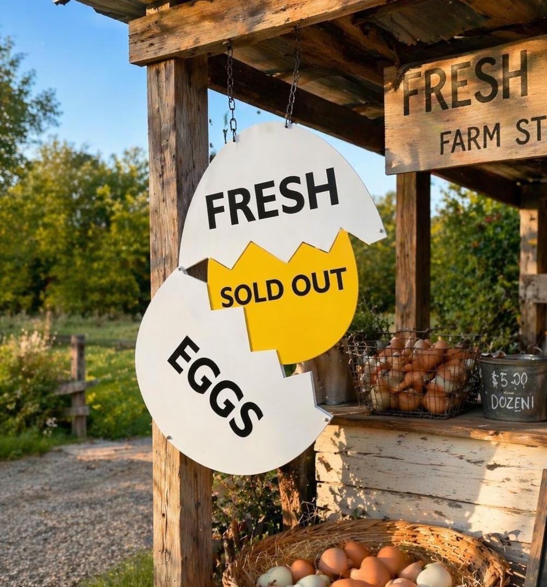Fresh Egg Station Signs, Custom Farm Fresh Chicken Eggs Yard Sign, Farm ...