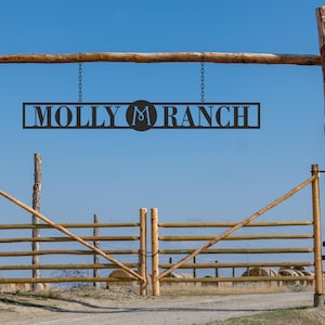 Custom Metal Ranch Entrance Sign, Personalized Farm Gate Decor, Western ...