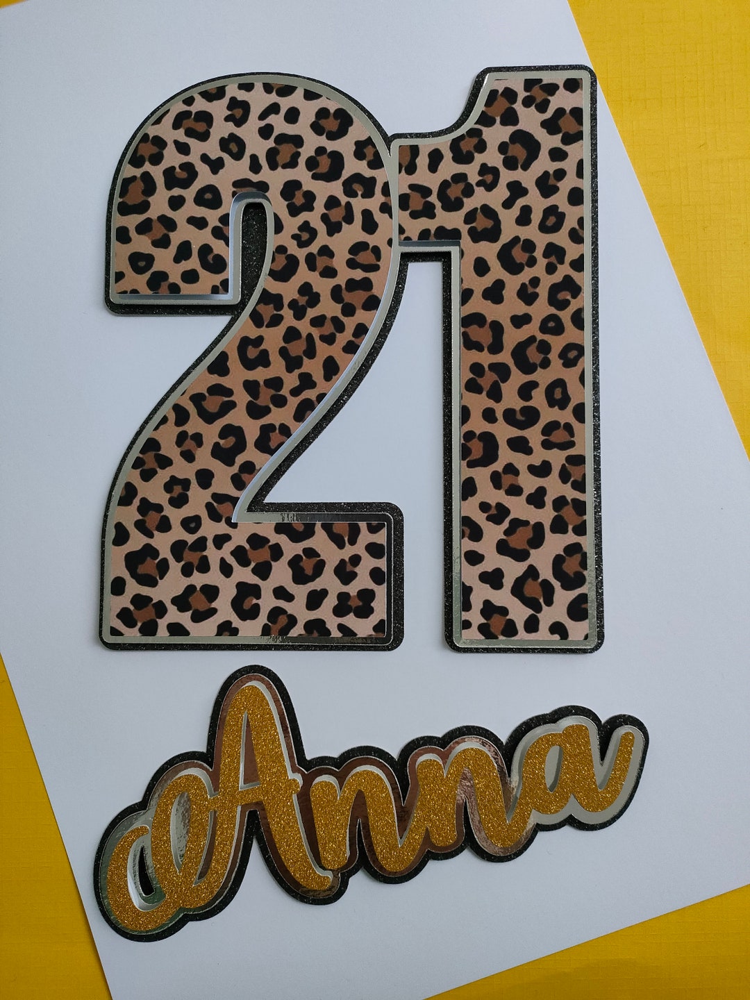 Animal Print Cake Topper Leopard Print Cake Topper Age Cake Topper ...