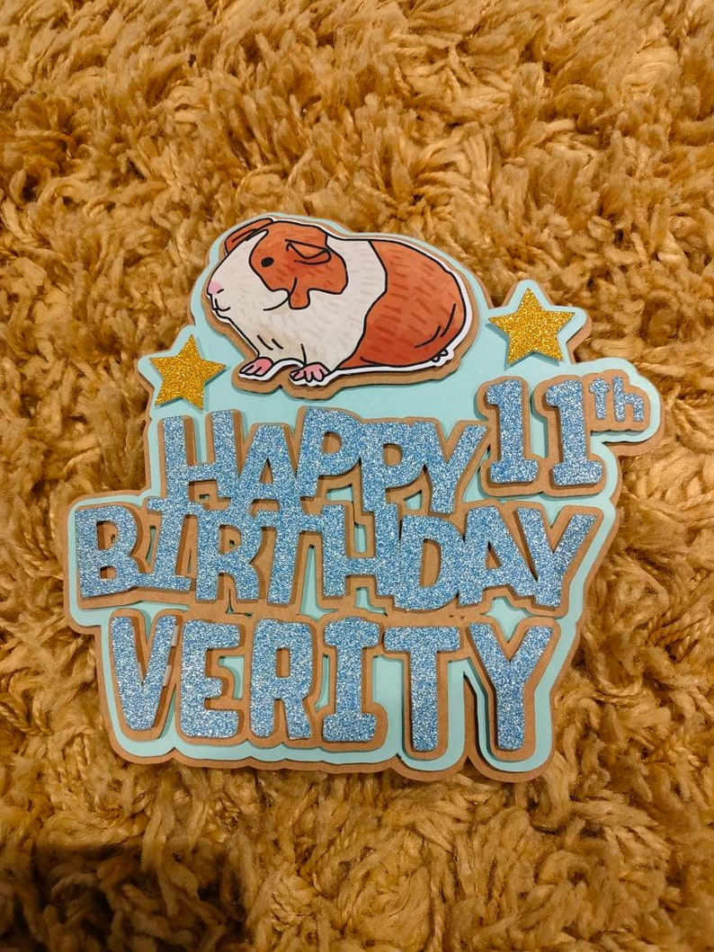 Guinea Pig Cake Topper Happy Birthday Cake Topper Guinea | Etsy UK