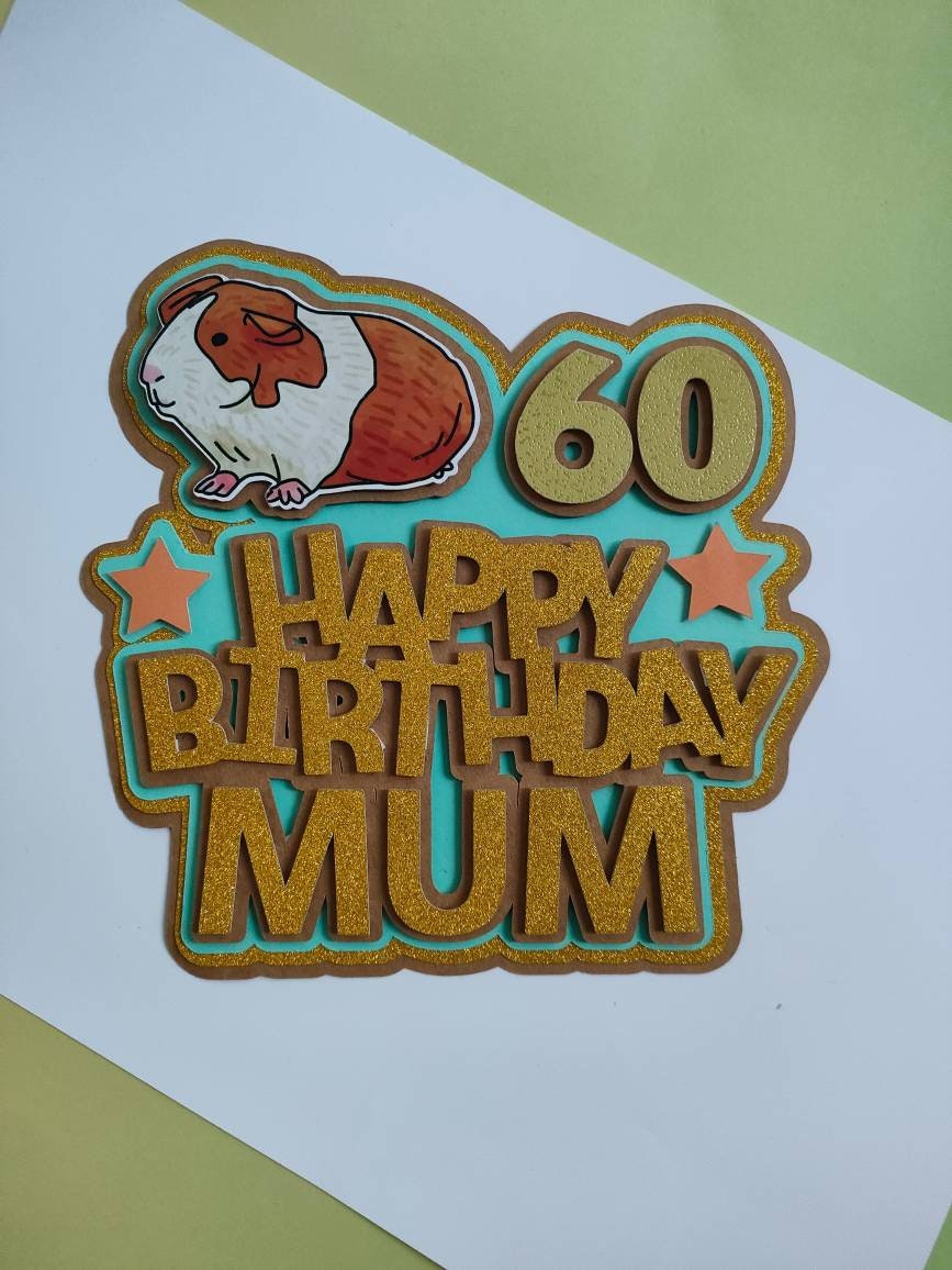 Guinea Pig Cake Topper Happy Birthday Cake Topper Guinea - Etsy UK