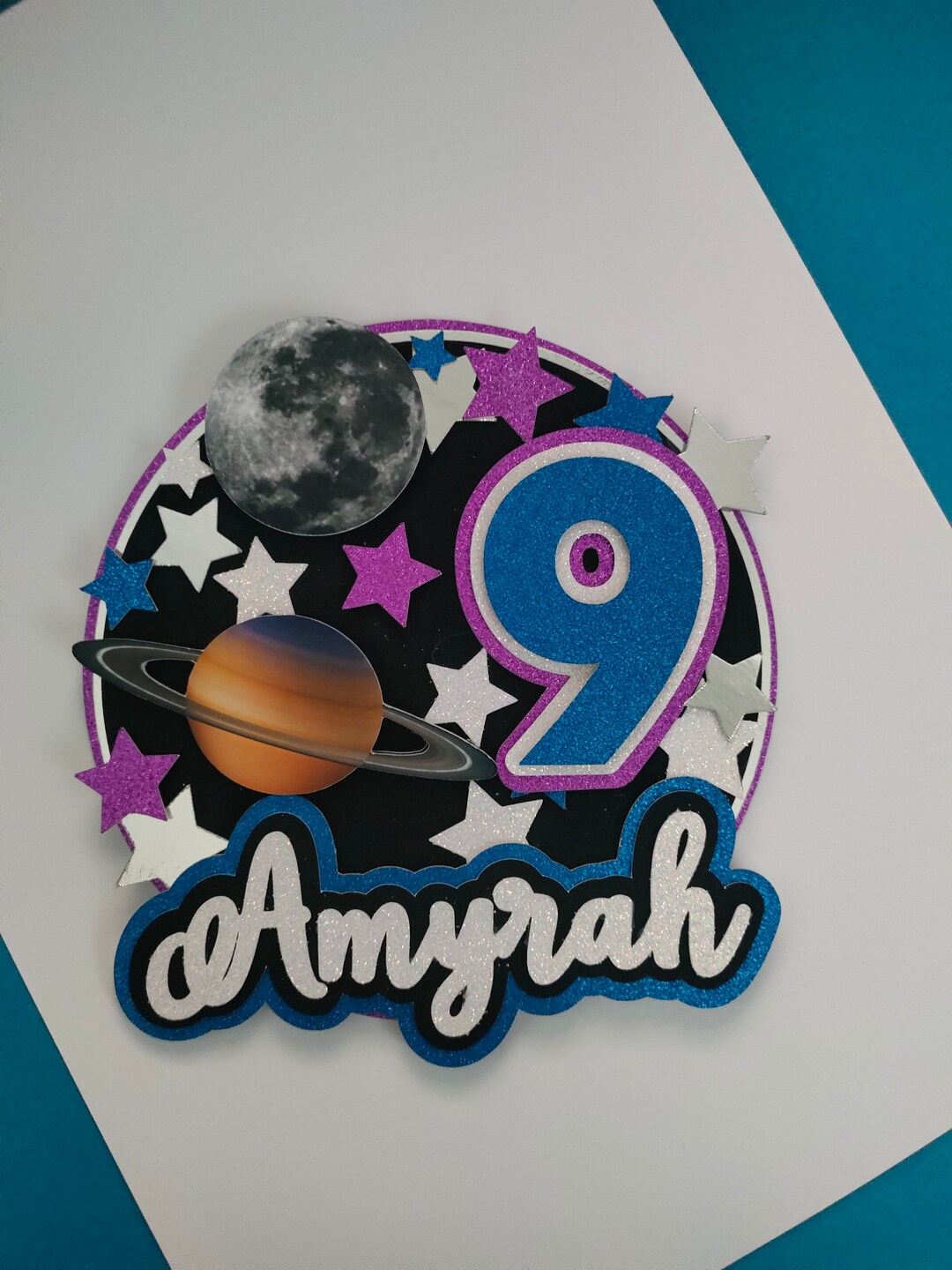 Space Cake Topper Personalised Cake Topper Planet Cake Topper Galaxy ...