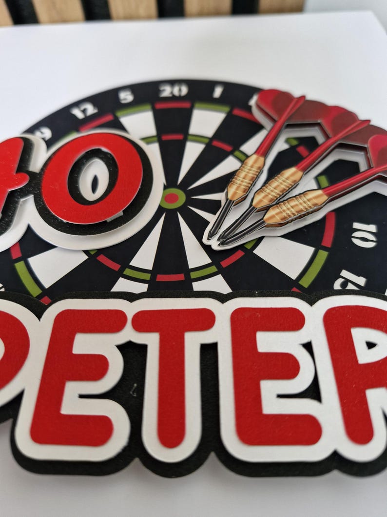 Darts Cake Topper | Personalised Cake Topper | Birthday Cake Topper ...