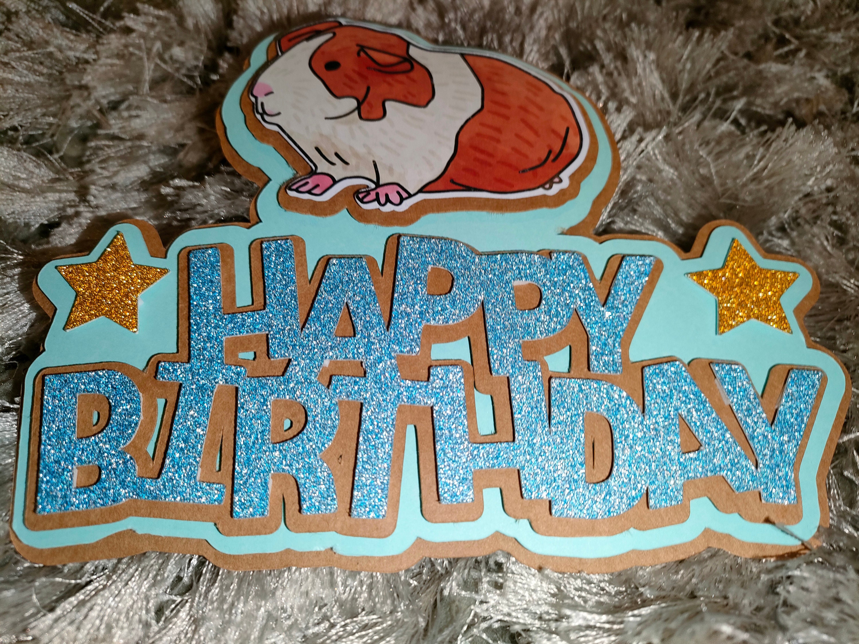 Guinea Pig Cake Topper Happy Birthday Cake Topper Guinea | Etsy UK