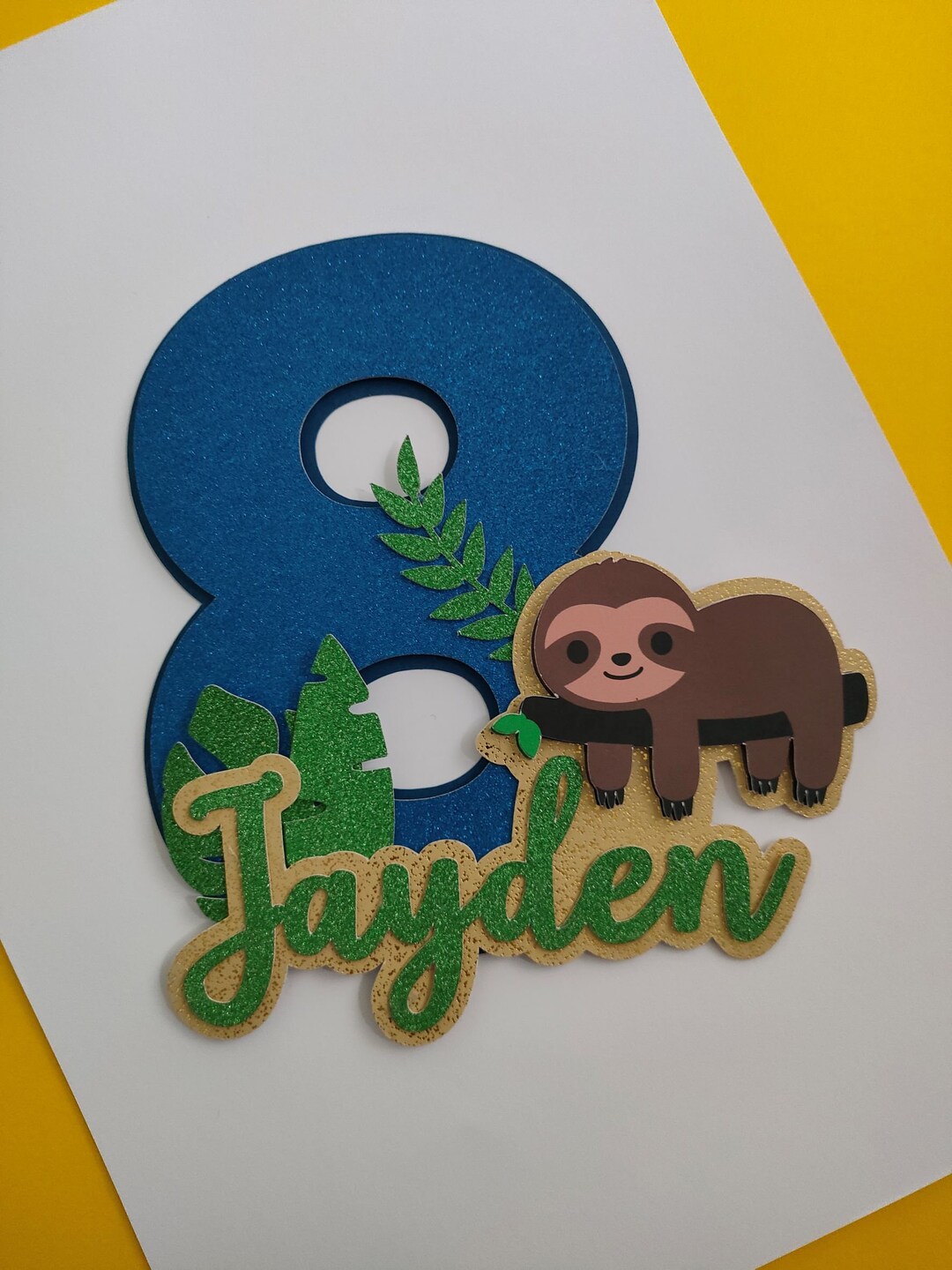 SLOTH Cake Topper, 1st Birthday Cake Topper ANY AGE, Different Colours ...
