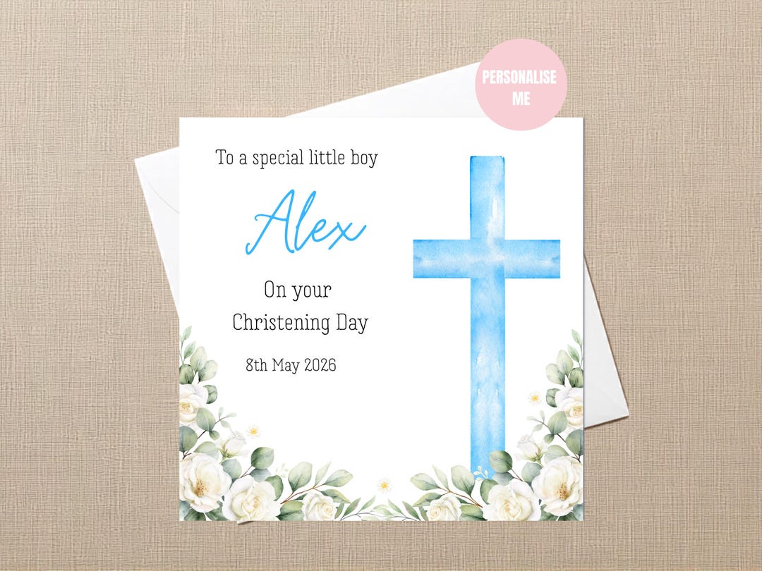 Personalised Boy Christening Card | Baptism Card | Special Little Boy ...