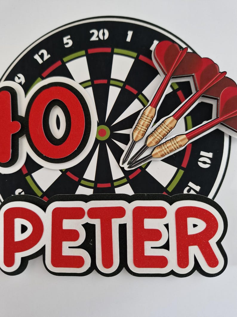 Darts Cake Topper | Personalised Cake Topper | Birthday Cake Topper ...