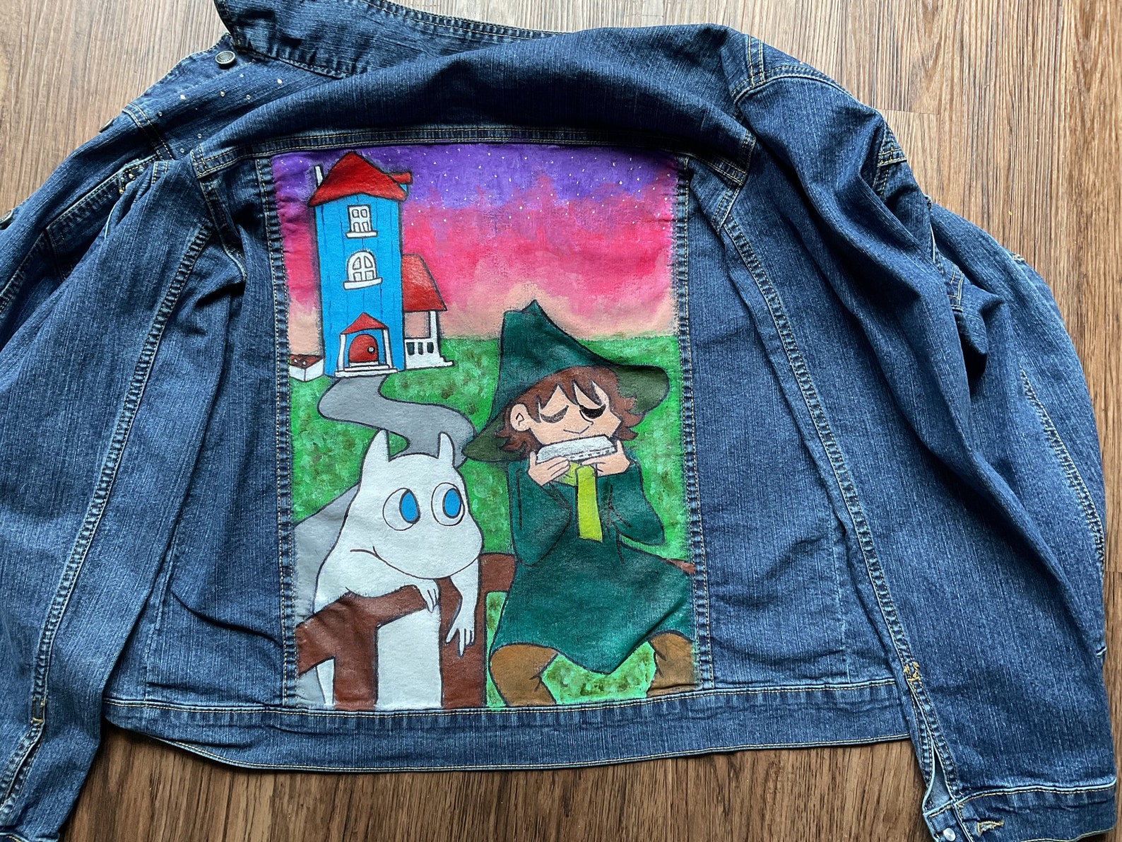 Moomin Jacket Moominvalley Handpainted Acrylic Jacket - Etsy
