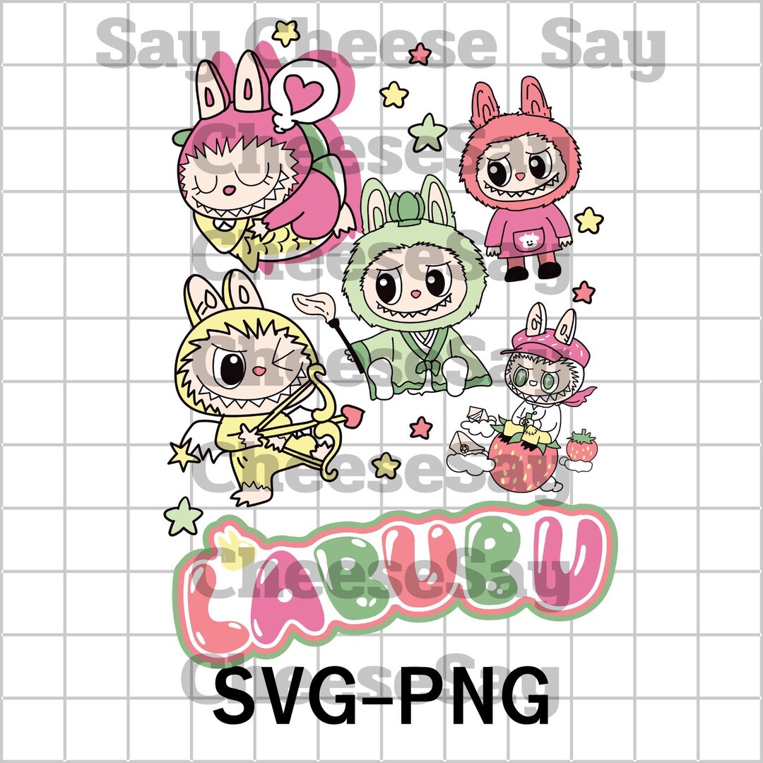 Labubu,macaron,labubu Buddle,zimomo digital Download SVG and PNG - Etsy UK