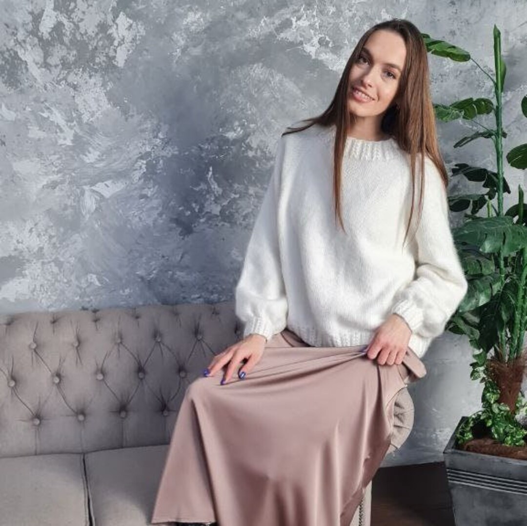 Seamless Sweater Angora Knitwear Cozy Winter Jumper Luxury Angora ...