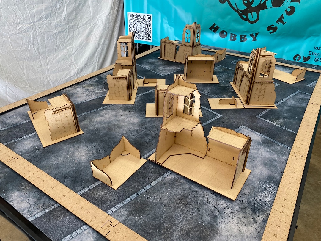 Wargaming Terrain Set: MDF Ruin Layouts for 40K - Etsy