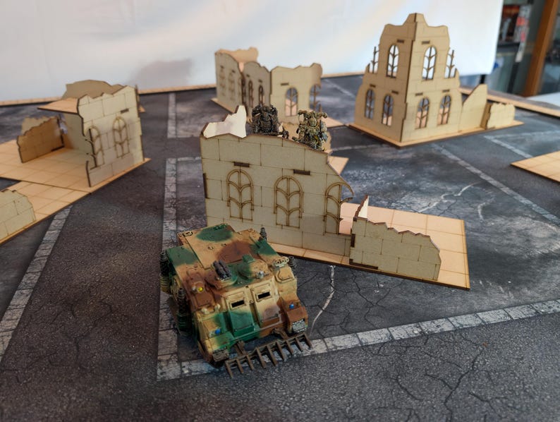 Wargaming Terrain Set: MDF Ruin Layouts for 40K Tournament - Etsy