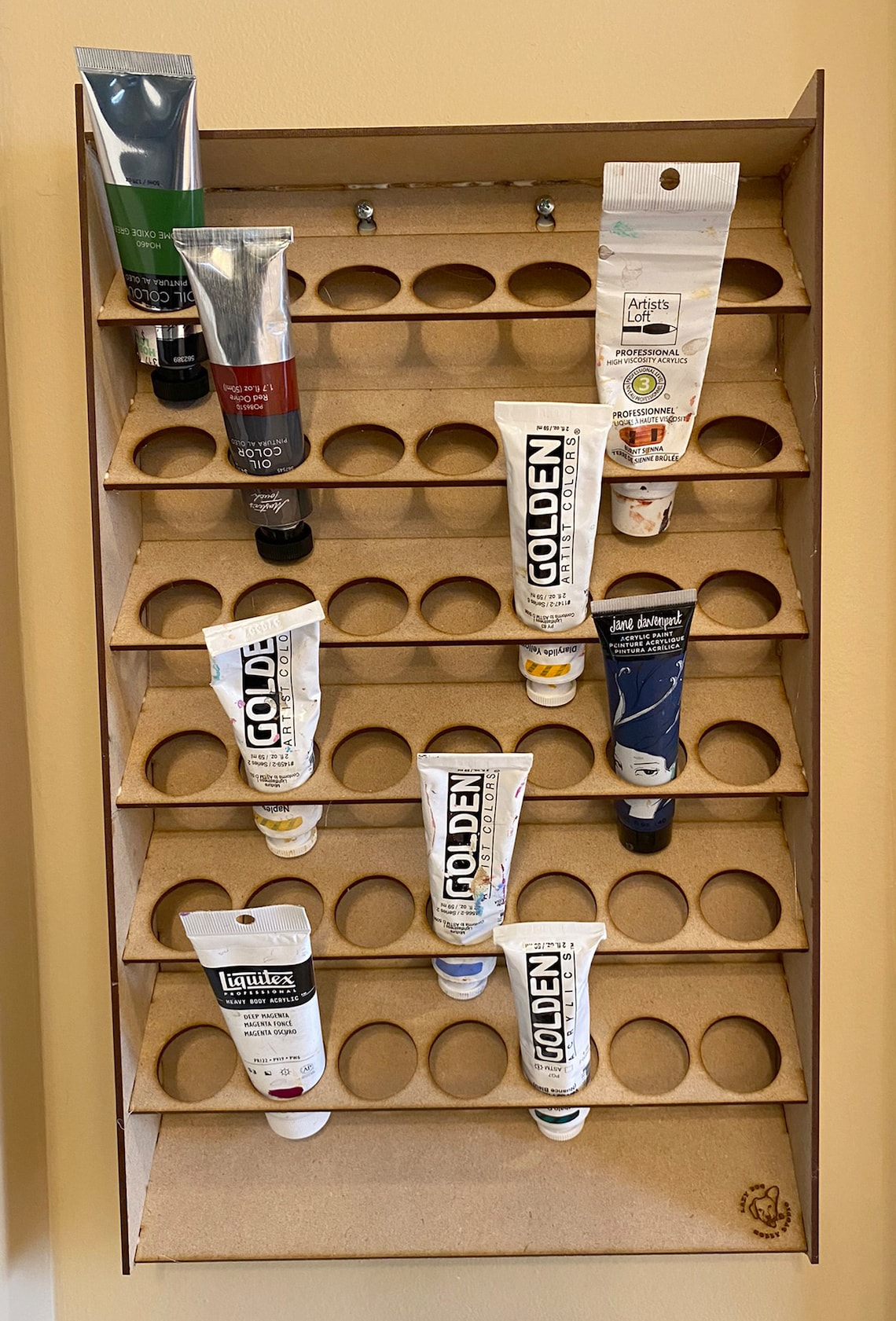 Wall Mounted Paint Storage Rack Hold 42 50ml Tubes cap - Etsy