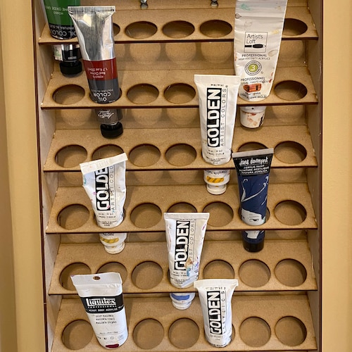 Wall Mounted Paint Storage Rack Hold 42 50ml Tubes cap - Etsy