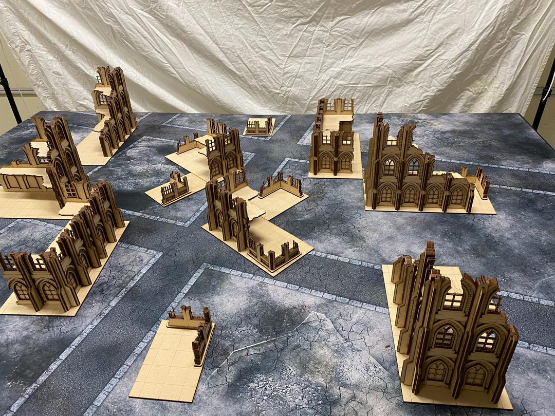 Gothic Ruined MDF Terrain Set: Tabletop War Games - Etsy