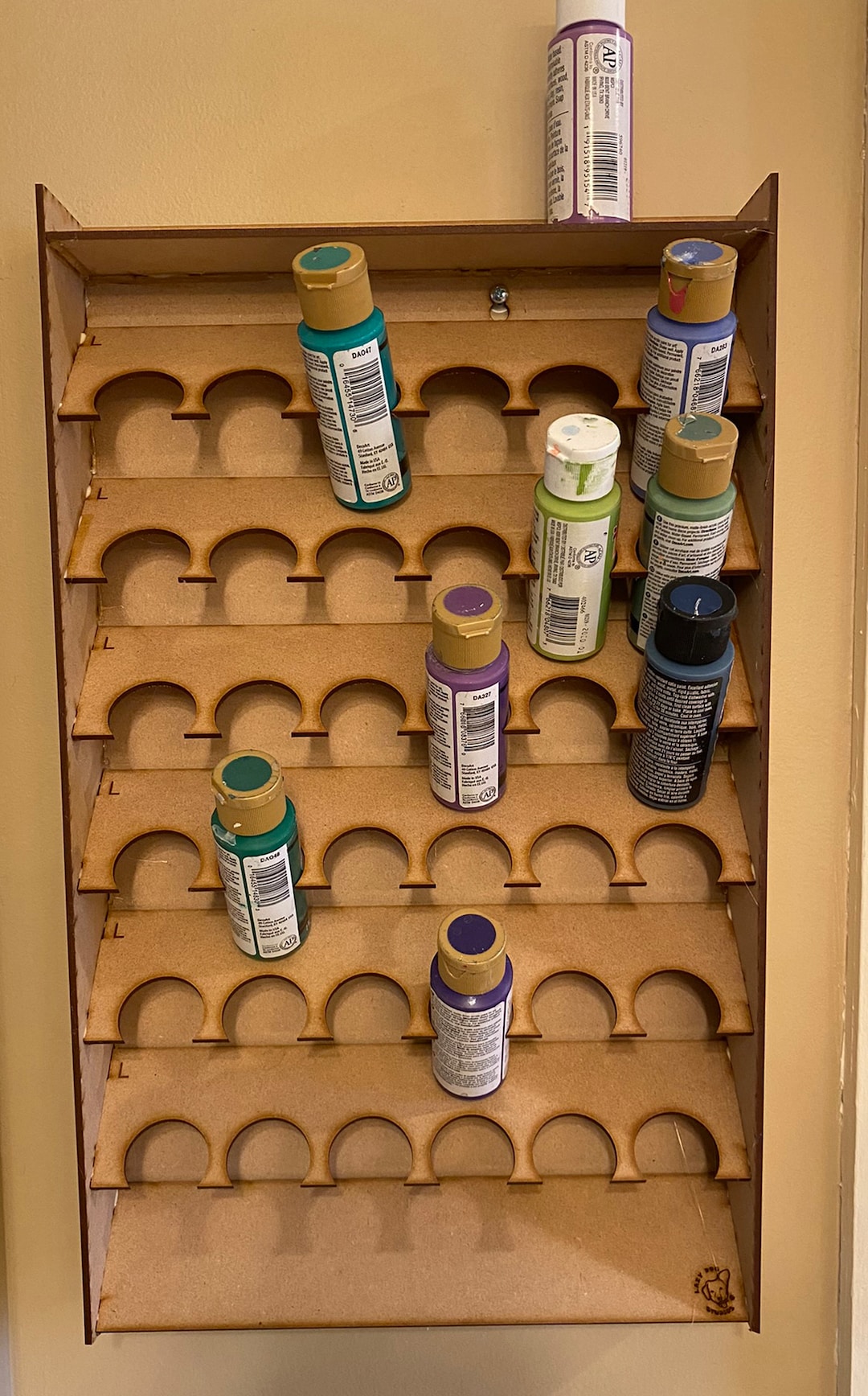 Vertical Wall Mounted Paint Storage Rack for Craft Paints / Hair ...