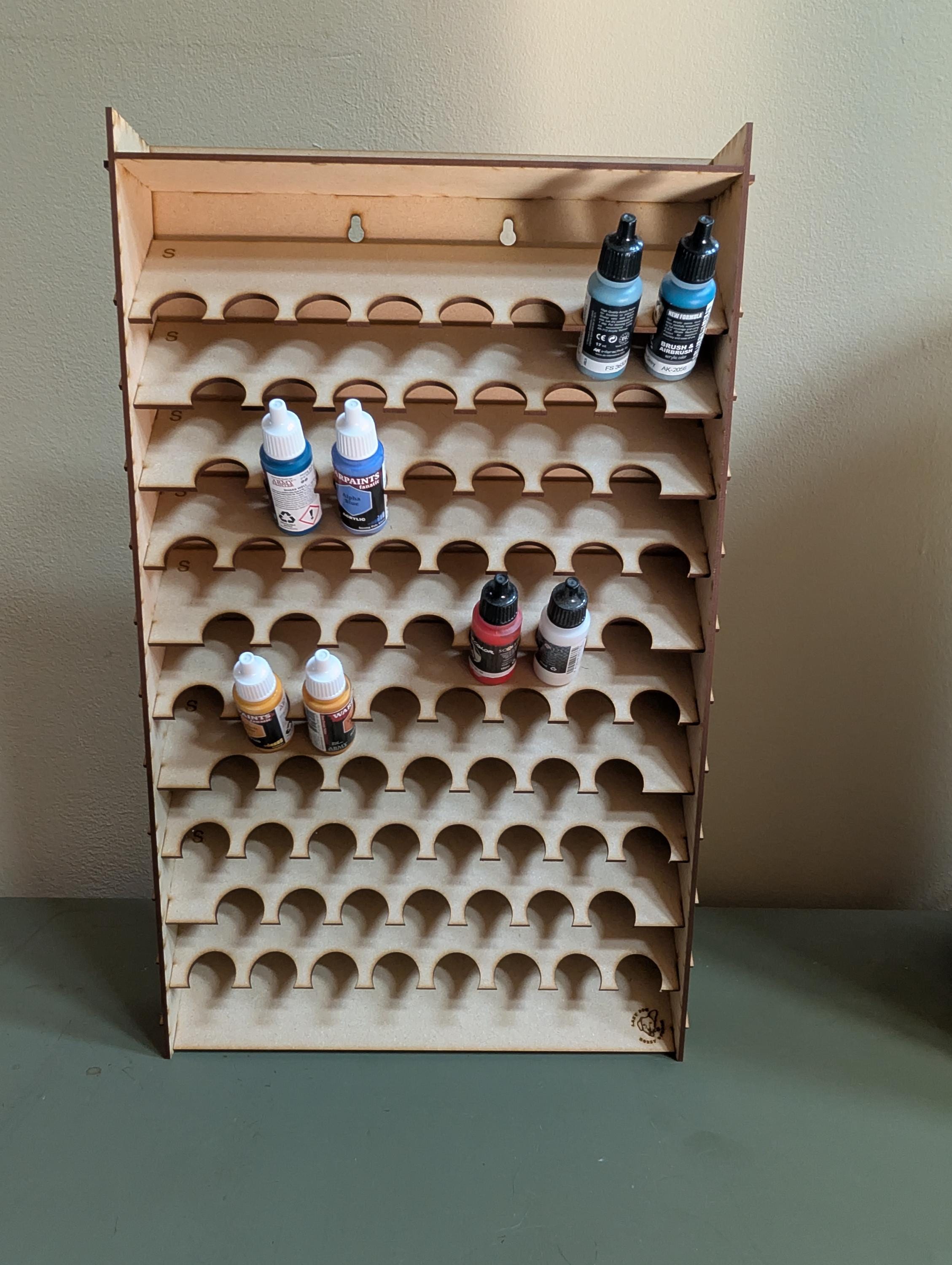 Wall Mounted Vertical Hobby Paint Storage Rack - No Gluing Required - Etsy