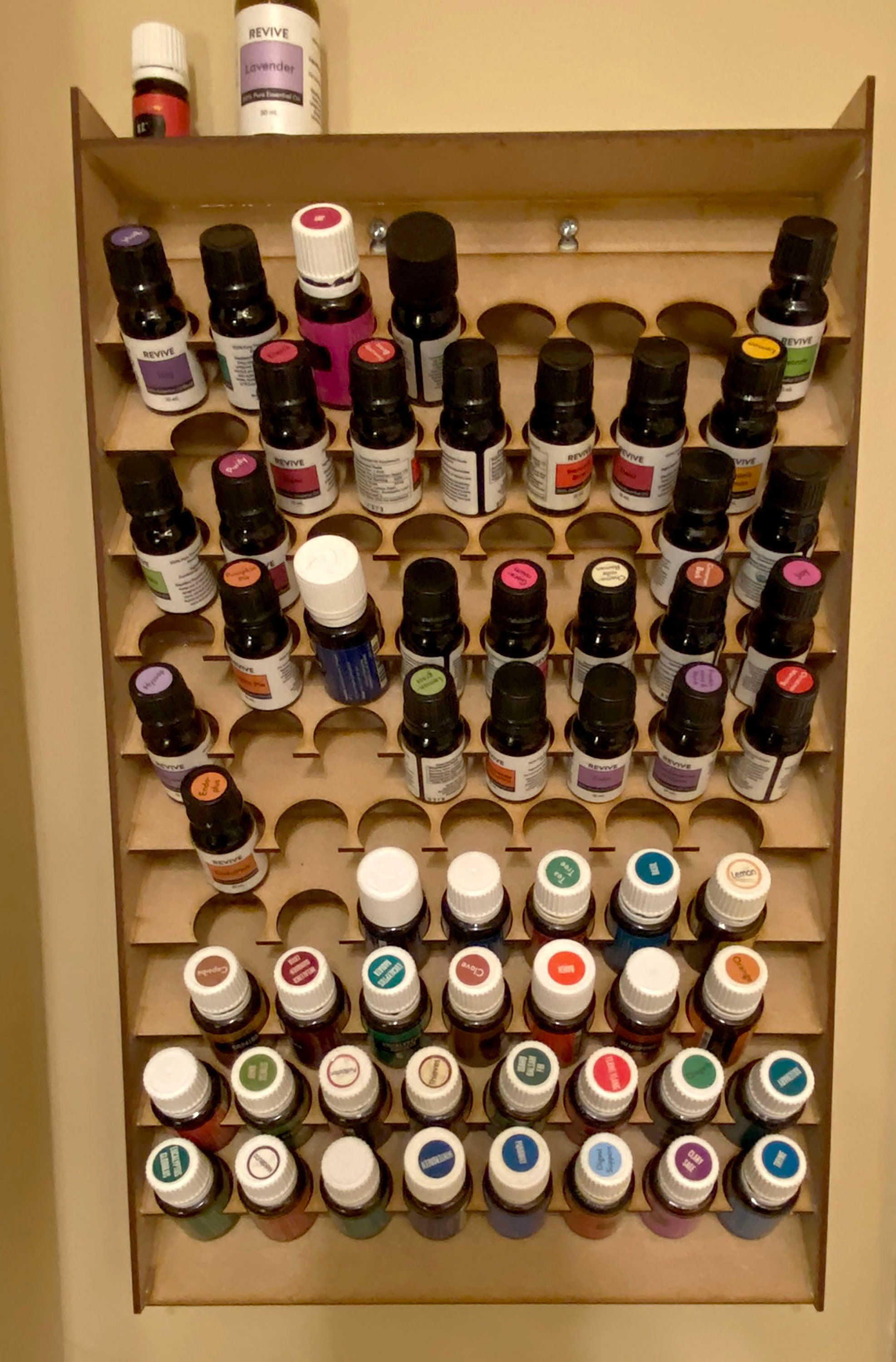 Wall Mounted Essential Oils Rack - Holds 75+ Oils - Etsy