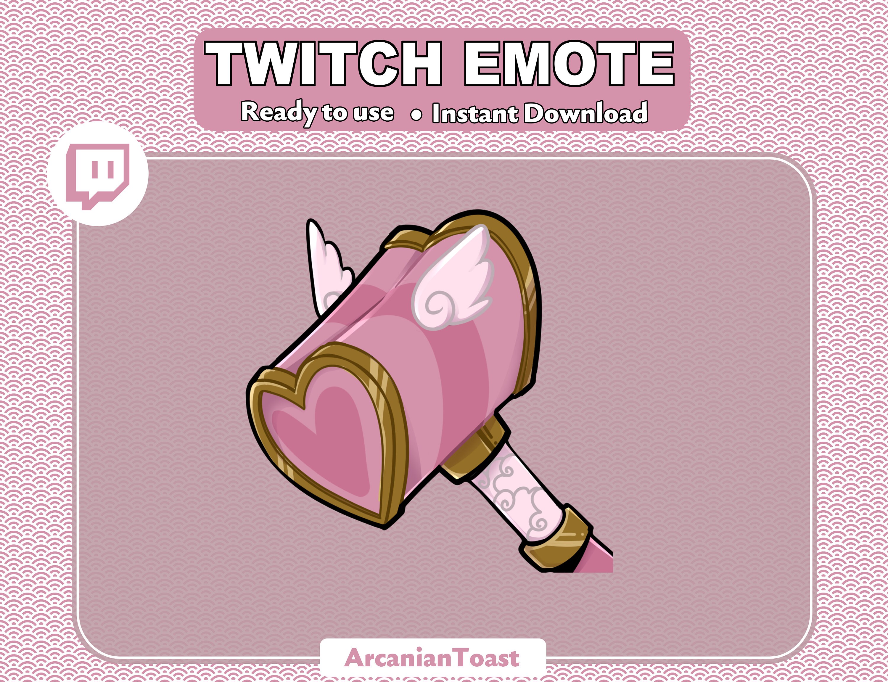Pink Heart Lovecore Themed Ban Hammer Emote - Etsy