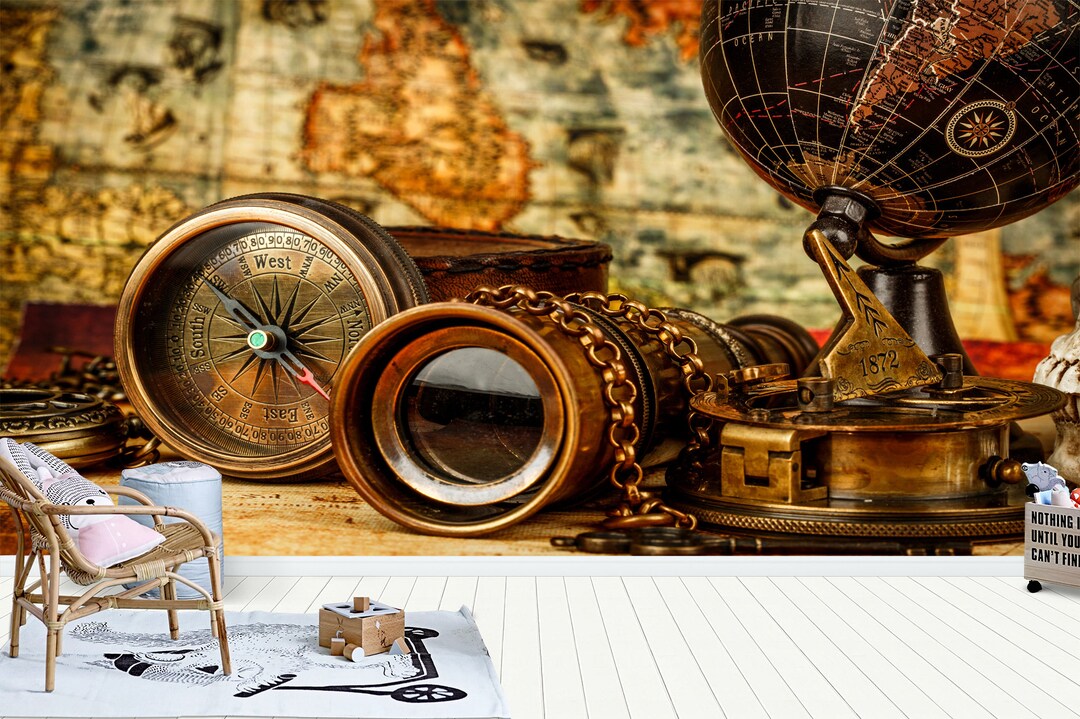 Antiques on Ancient Map Wallpaper Digital Print World Maps - Etsy