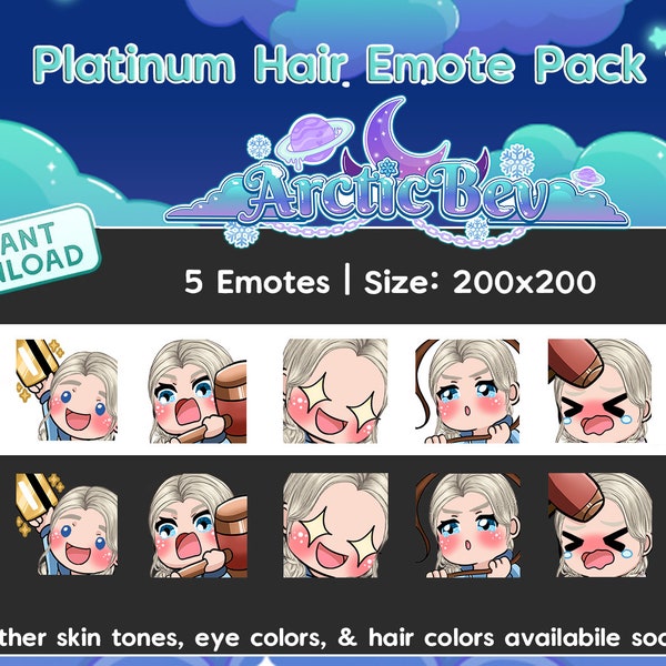 Platinum Blonde Twitch Emote - Etsy