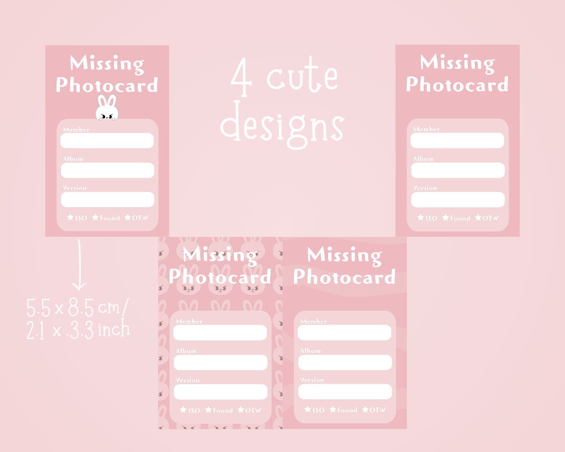 SKZOO Leebit Printable Photocard Placeholders - Etsy