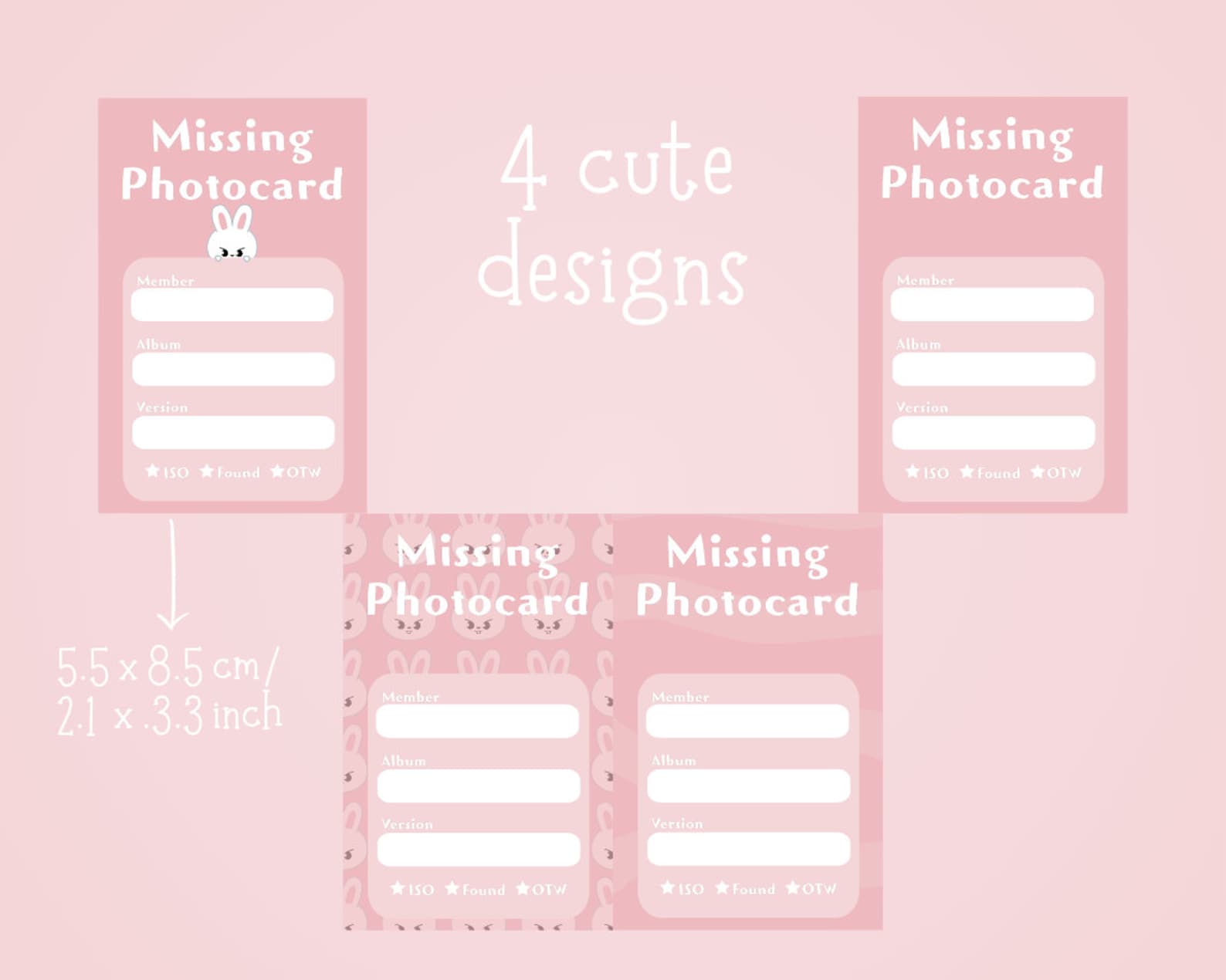 SKZOO Leebit Printable Photocard Placeholders - Etsy