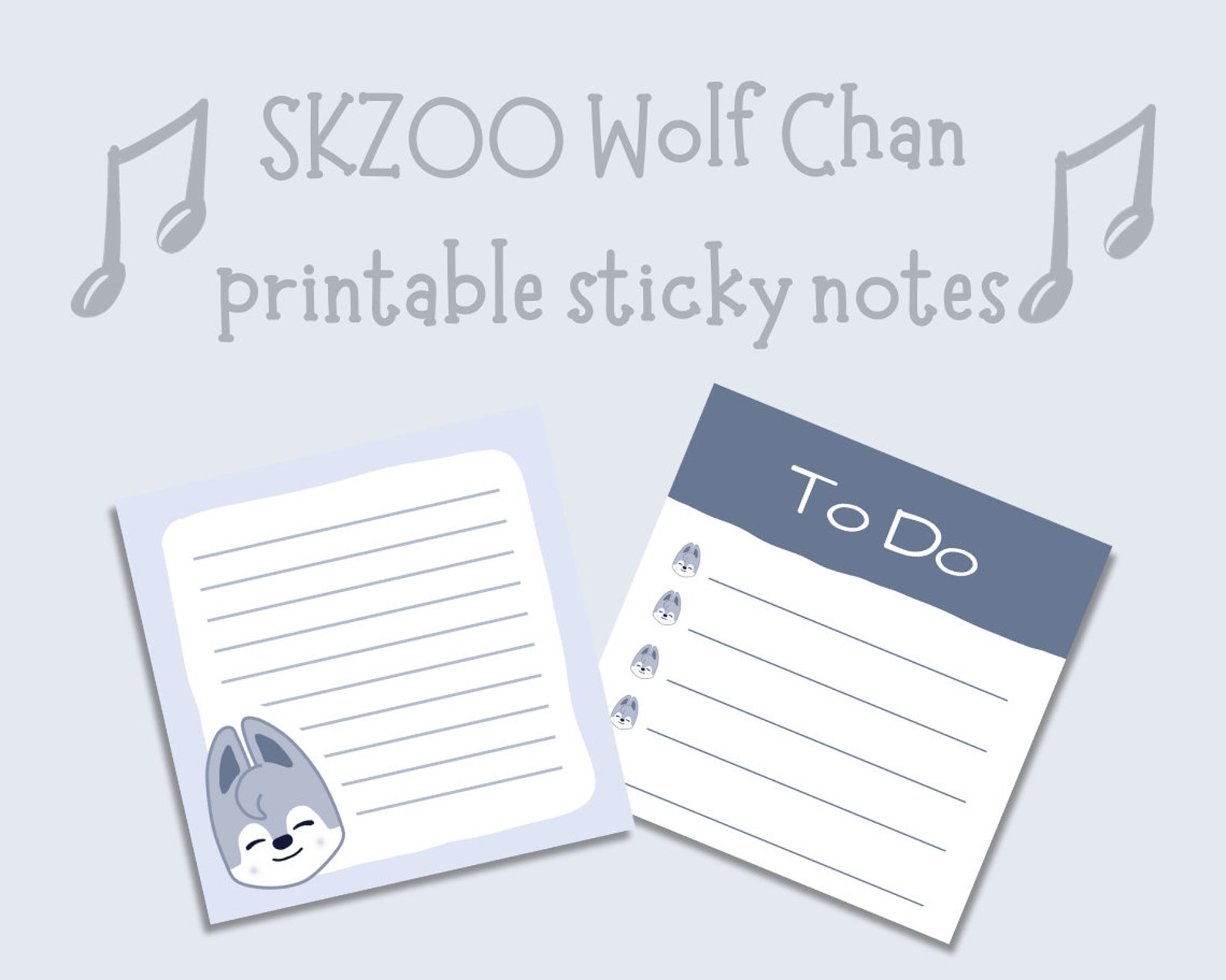SKZOO Wolf Chan Printable Sticky Notes - Etsy