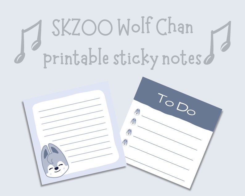 SKZOO Wolf Chan Printable Sticky Notes - Etsy