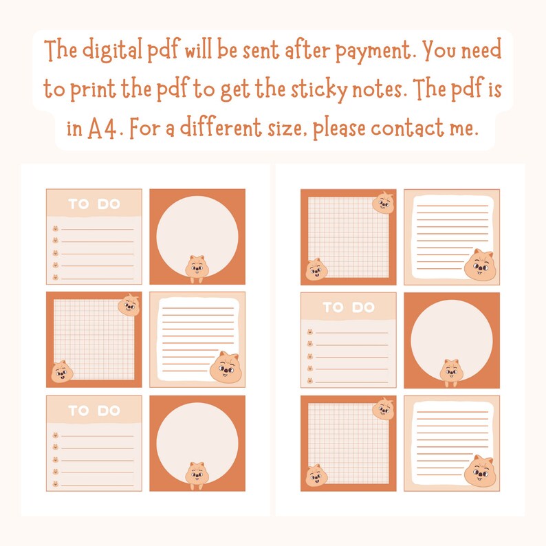 SKZOO HAN QUOKKA Printable Sticky Notes - Etsy