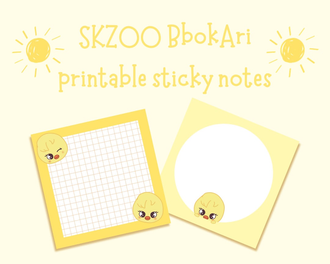 SKZOO Bbokari Printable Sticky Notes - Etsy