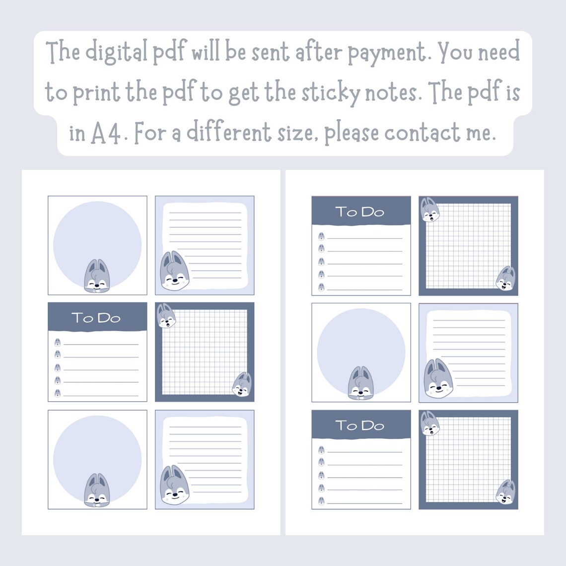 SKZOO Wolf Chan Printable Sticky Notes - Etsy