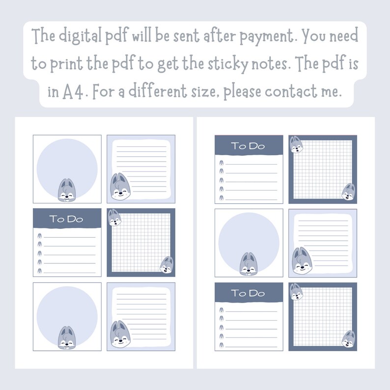 SKZOO Wolf Chan Printable Sticky Notes - Etsy