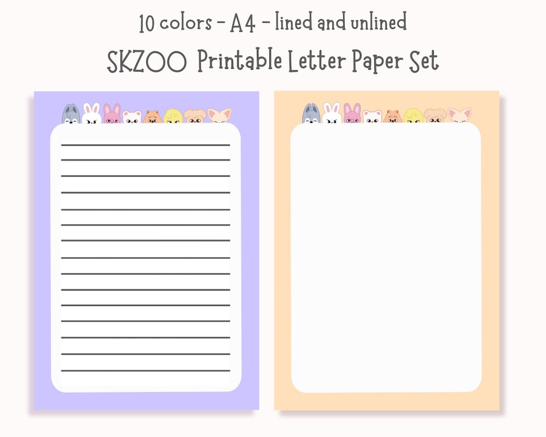 SKZOO Printable Letter Paper Set - Etsy