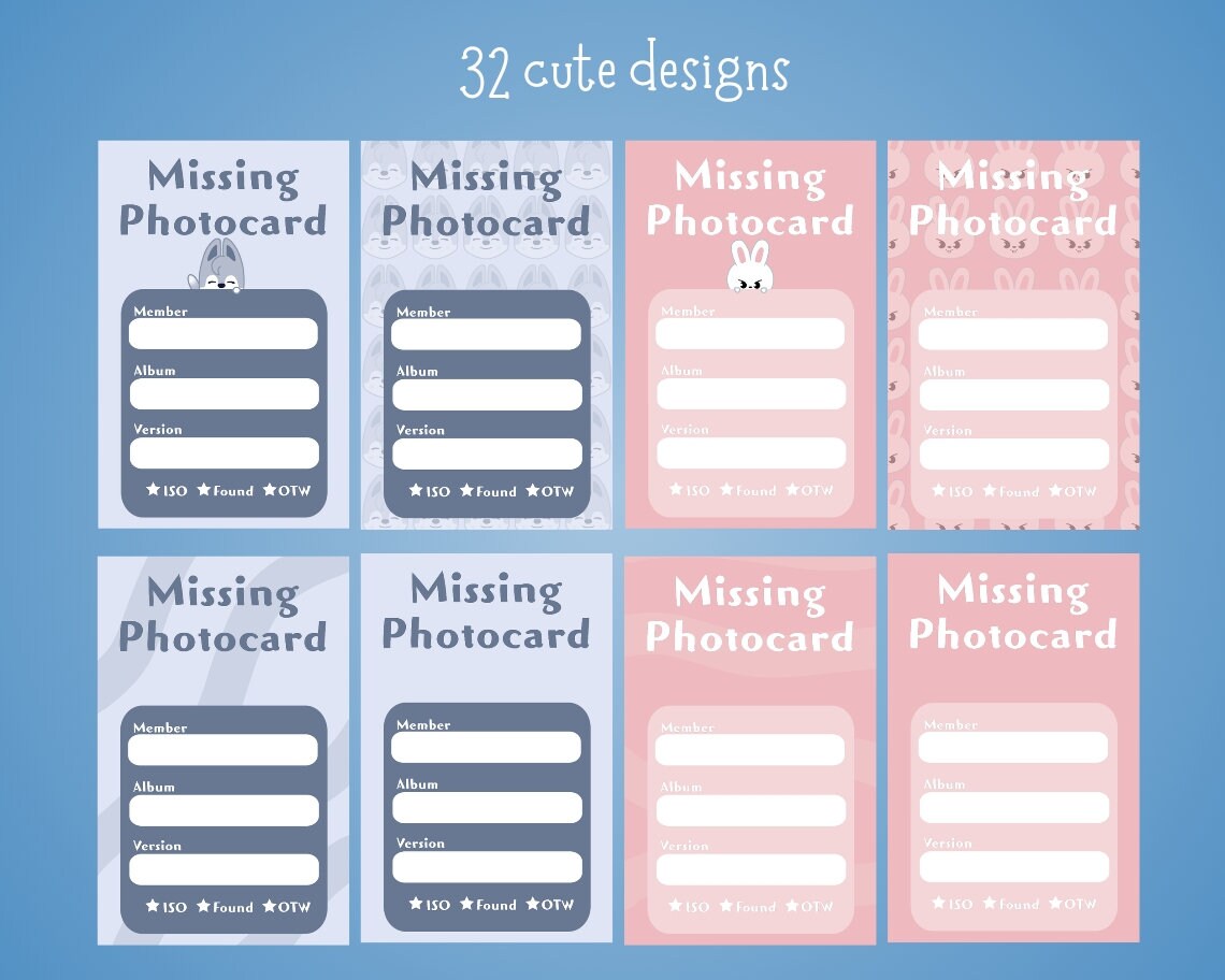 All SKZOO Printable Photocard Placeholders - Etsy