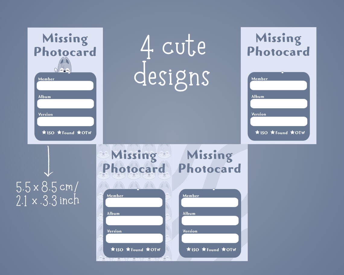 SKZOO Wolf Chan Printable Photocard Placeholders - Etsy