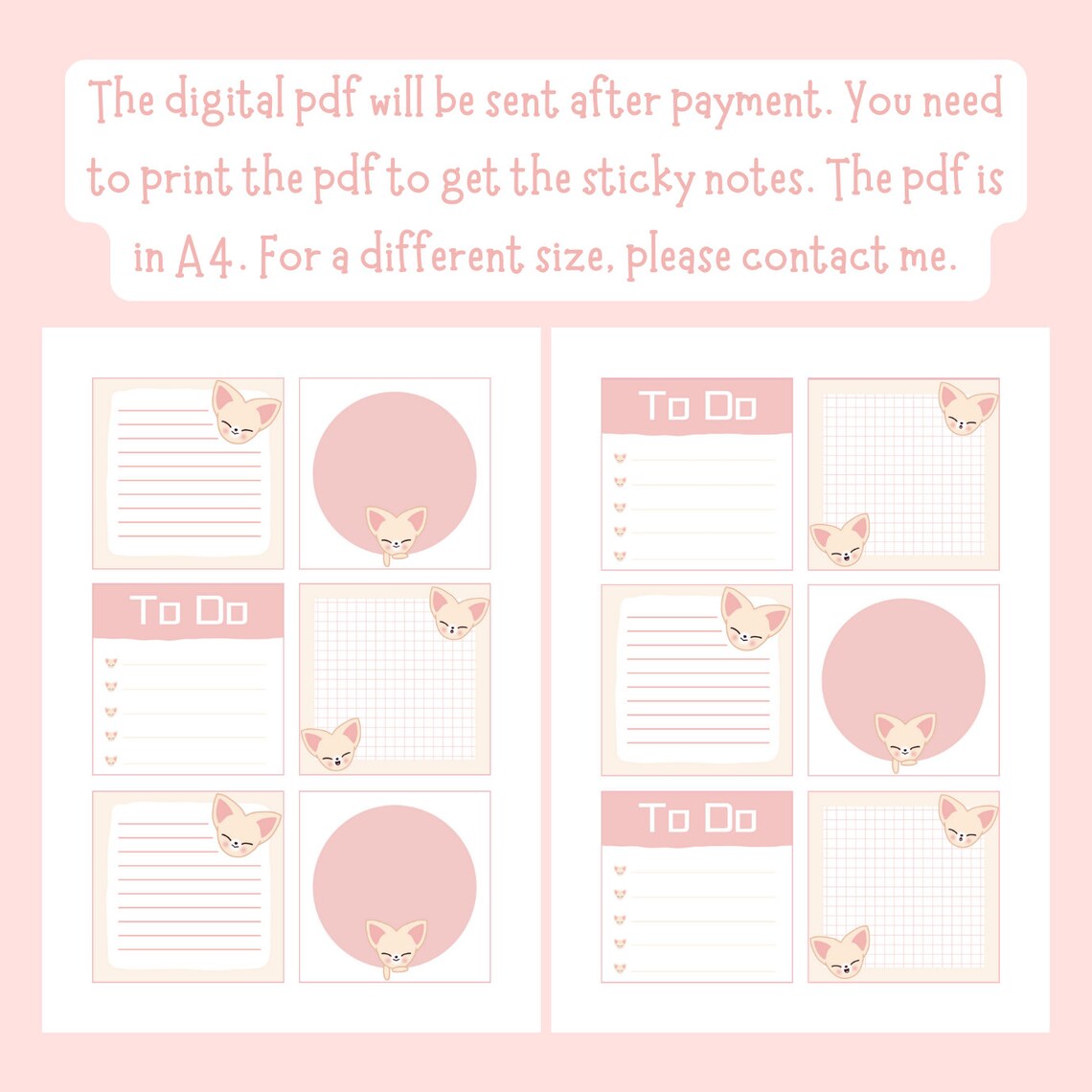 SKZOO Foxi.ny Printable Sticky Notes - Etsy