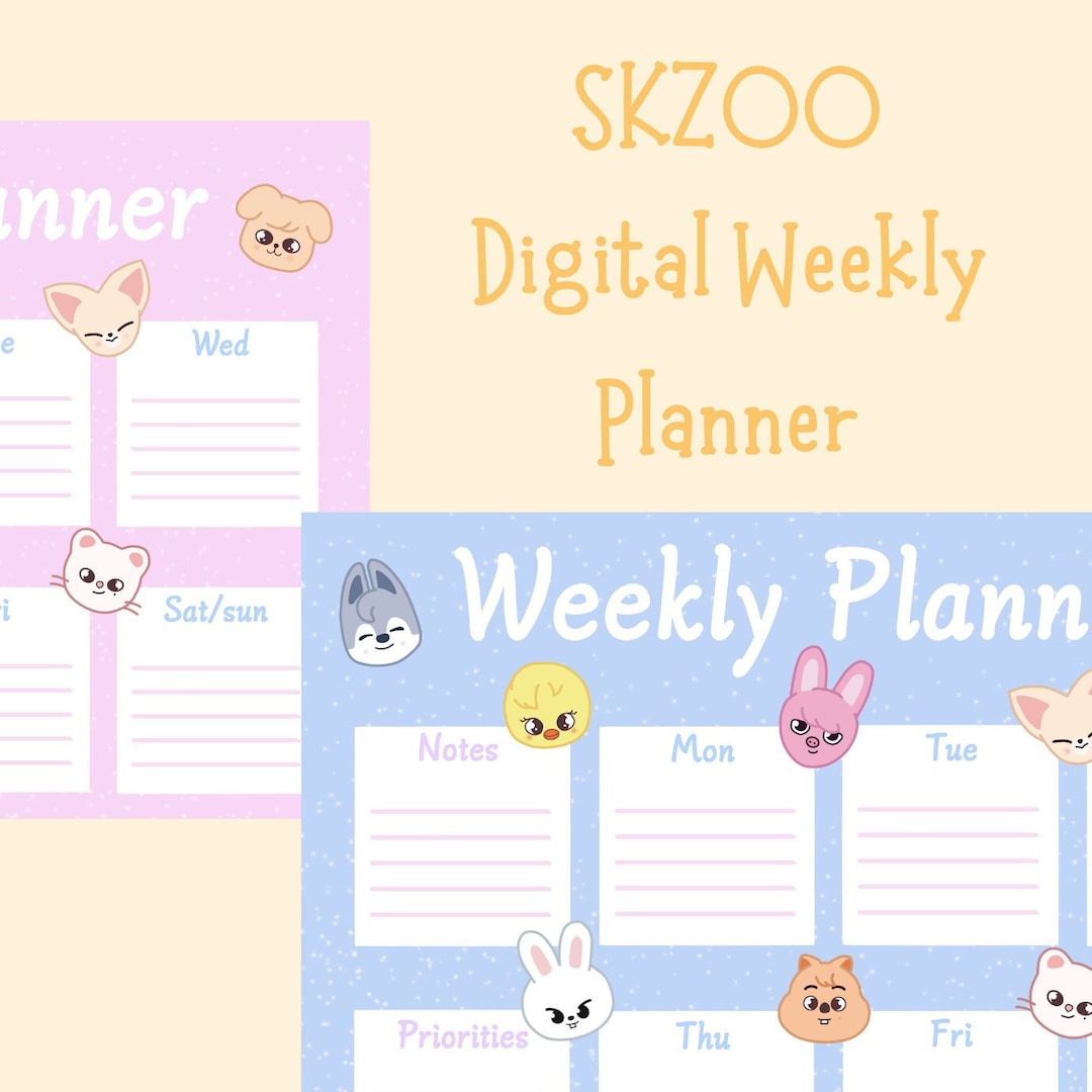 SKZOO Digital Weekly Planner - Etsy