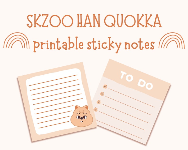 SKZOO HAN QUOKKA Printable Sticky Notes - Etsy