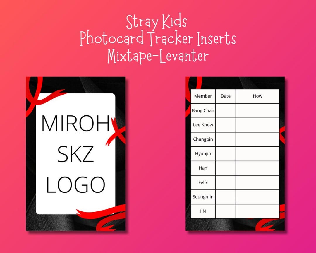 Stray Kids Photocard Tracker Inserts Mixtape-levanter - Etsy