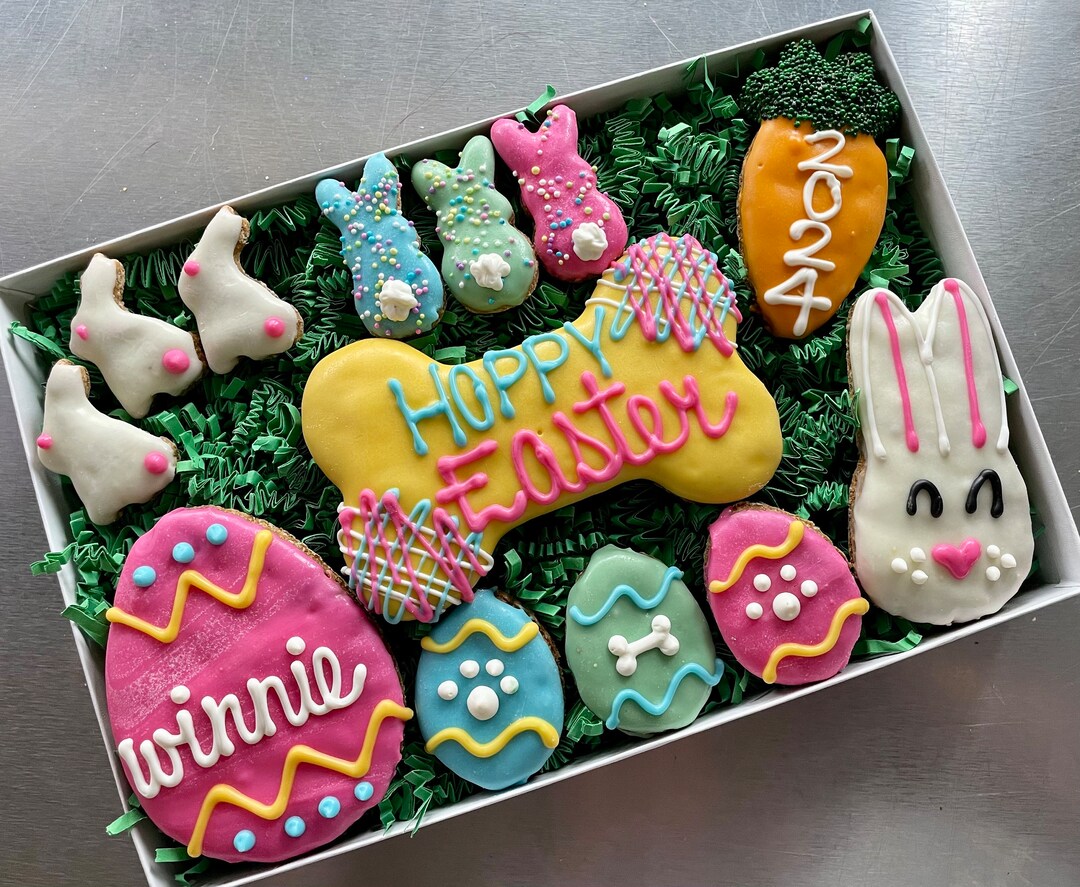 Happy Easter Bunny Bundle Personalized Dog Treats Gift Easter Dog Treat ...