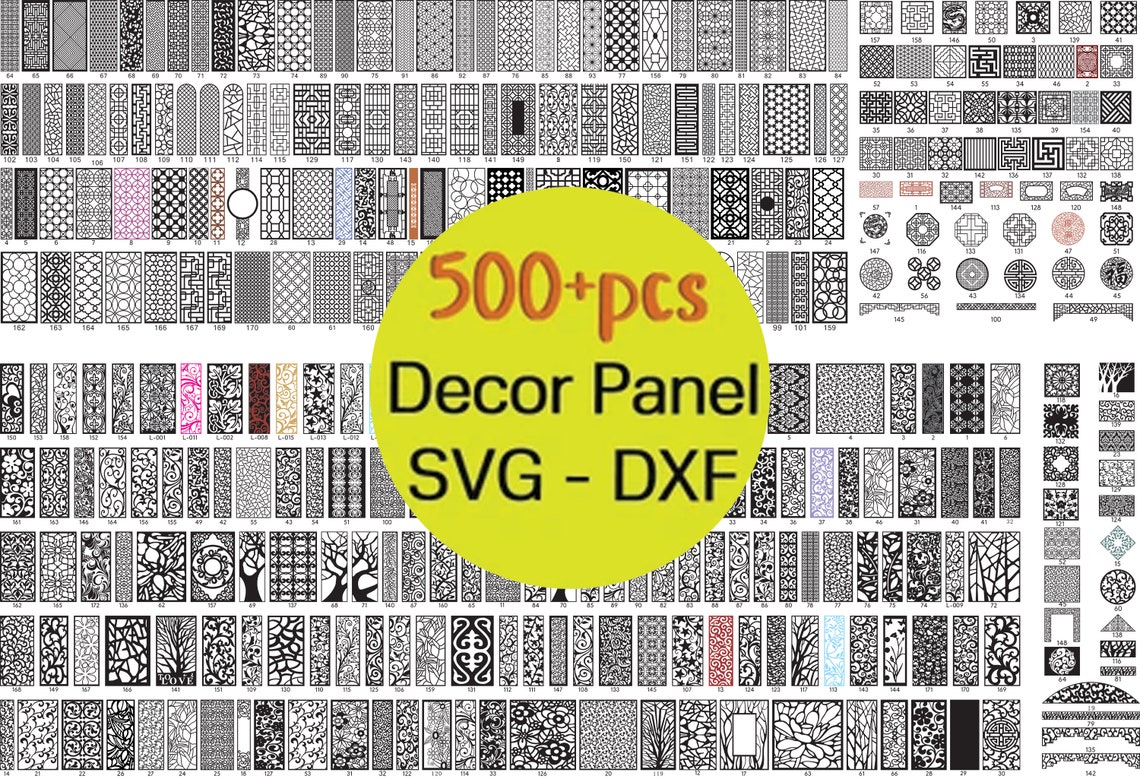 500+ Decor Panel CNC Files, Laser Cut Patterns, SVG DXF (digital ...