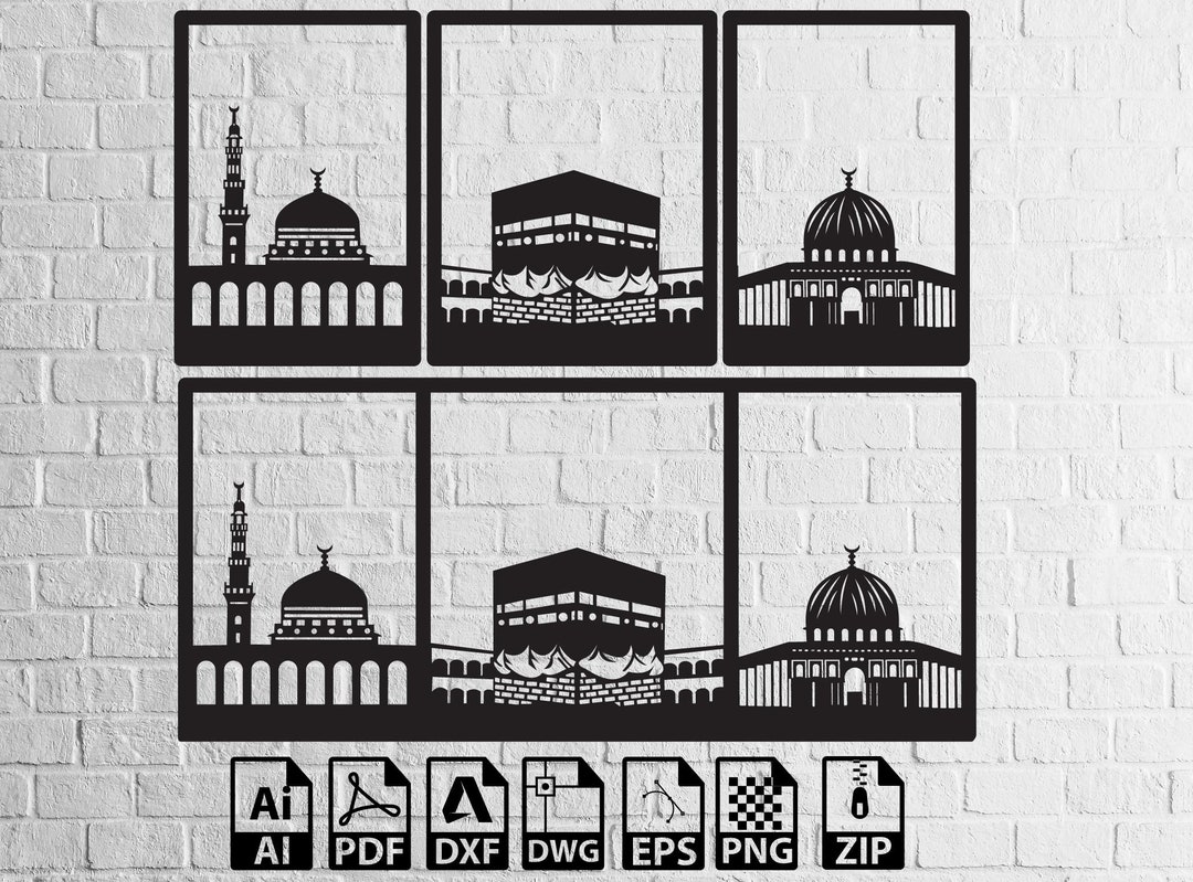 Masjid an - Nabawi - Medina Svg Islamic Laser Cut Files Wall Art ...