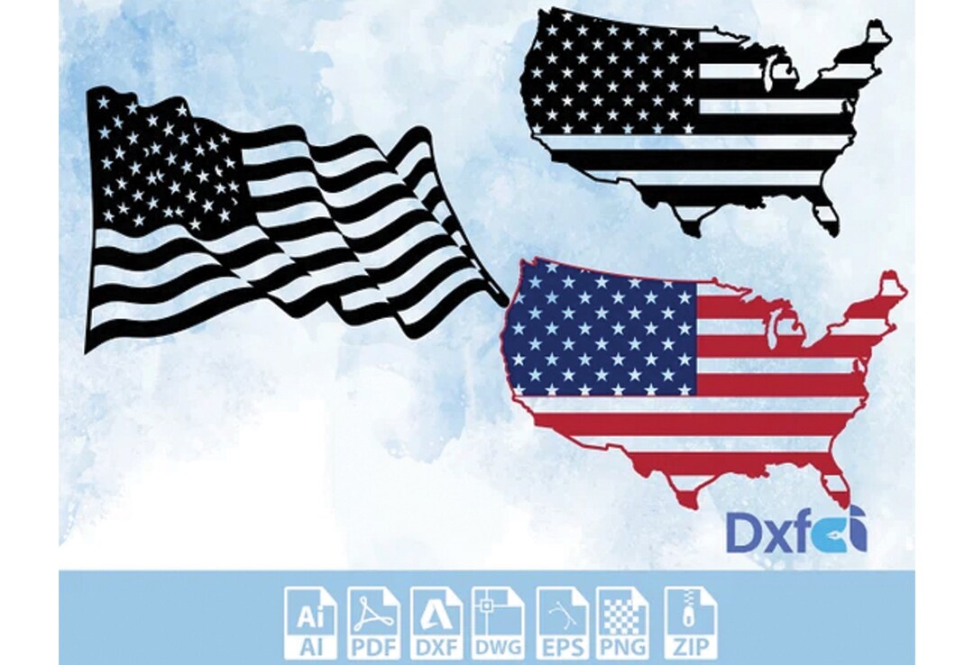 Usa Flag Svg, Svg Files for Cricut American Flag Svg Dxf PDF Usa Flag ...