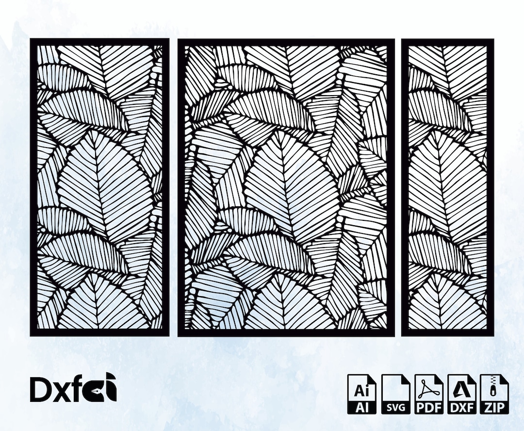Tree Leaf Svg Dxf Files Laser Cut Decor Wallart Leaf Panel Pattern ...