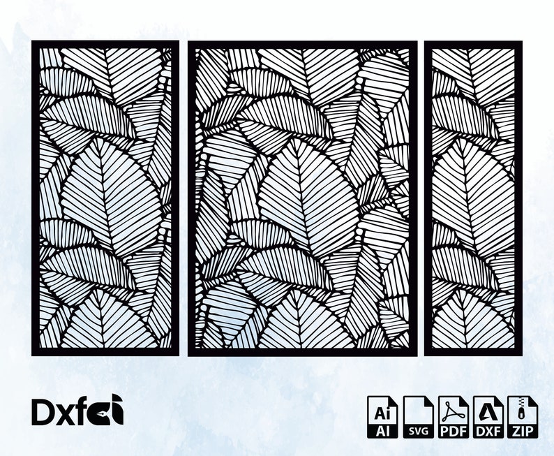 Árbol Hoja Svg Dxf Archivos Corte Láser Decoración Wallart Hoja Panel ...