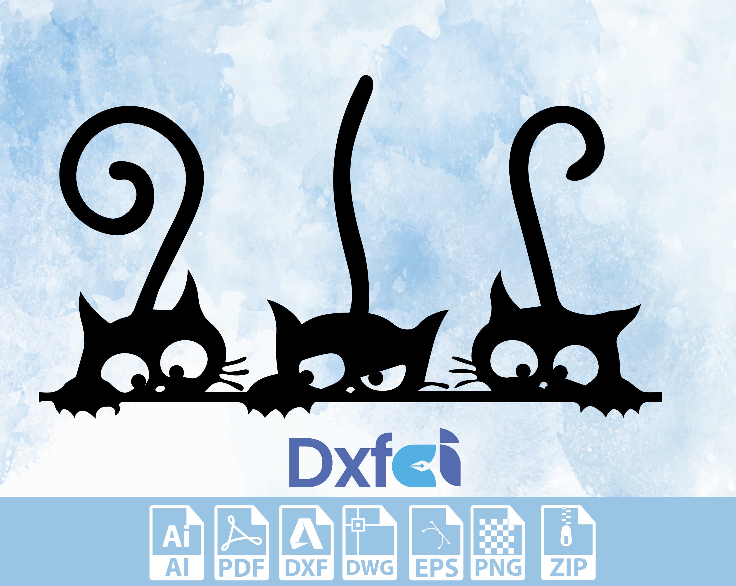 Cat Dxf Kitten Svg Pdf Digital Download Laser Cut Cnc Cutting - Etsy