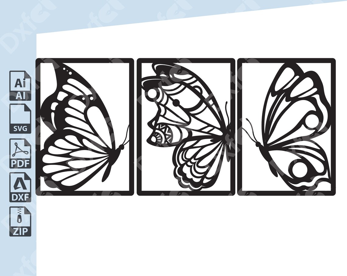 Butterfly Svg Butterflies Dxf Laser Cut File Wallart Laser - Etsy