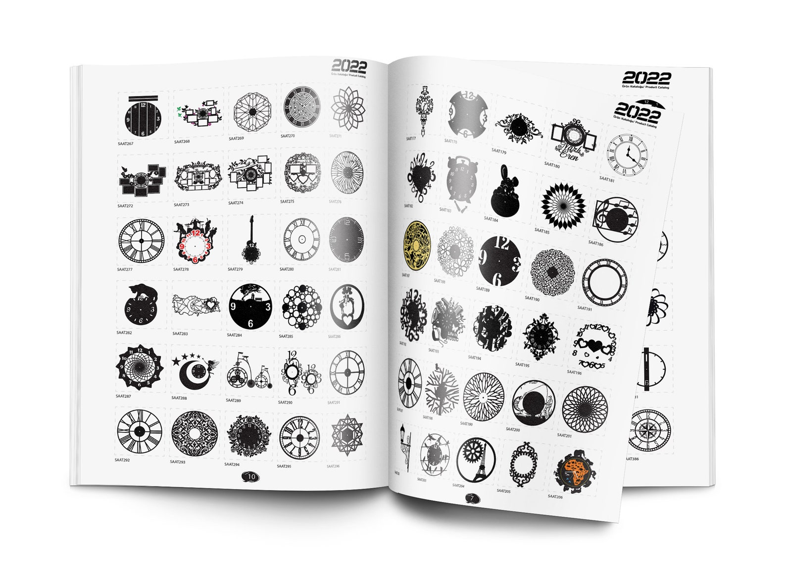 Wall Clock Svg DXF Files 1000pcs Collection pdf Catalog Drawing File ...